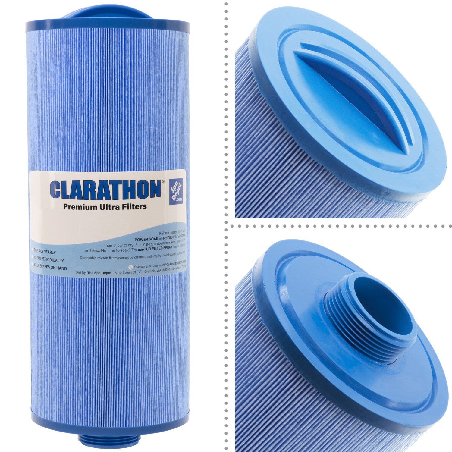 Clarathon Antimicrobial Threaded Spa Filter for Saratoga FC0194M ...