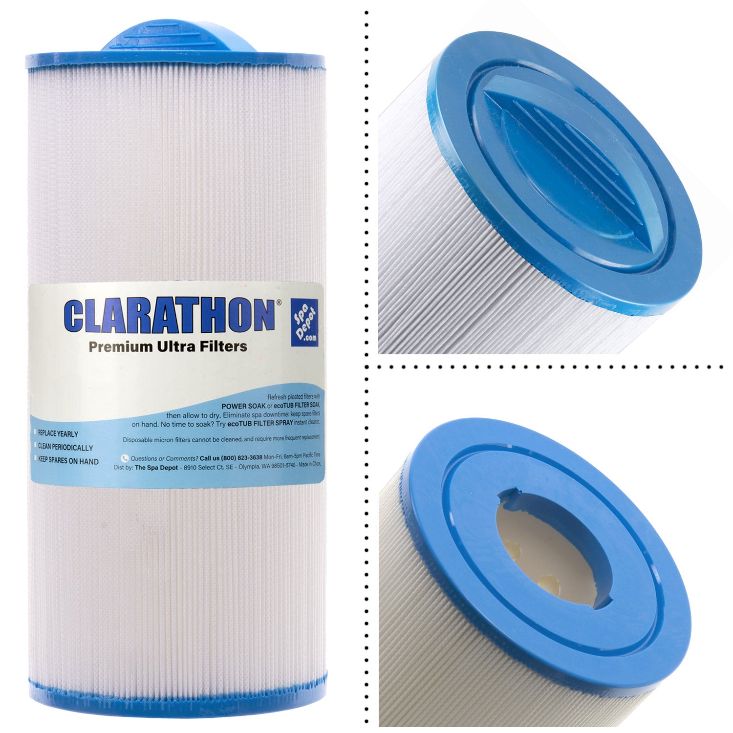 Clarathon Hot Tub Filter Cartridge for American/Aqua Spas FC3071 ...