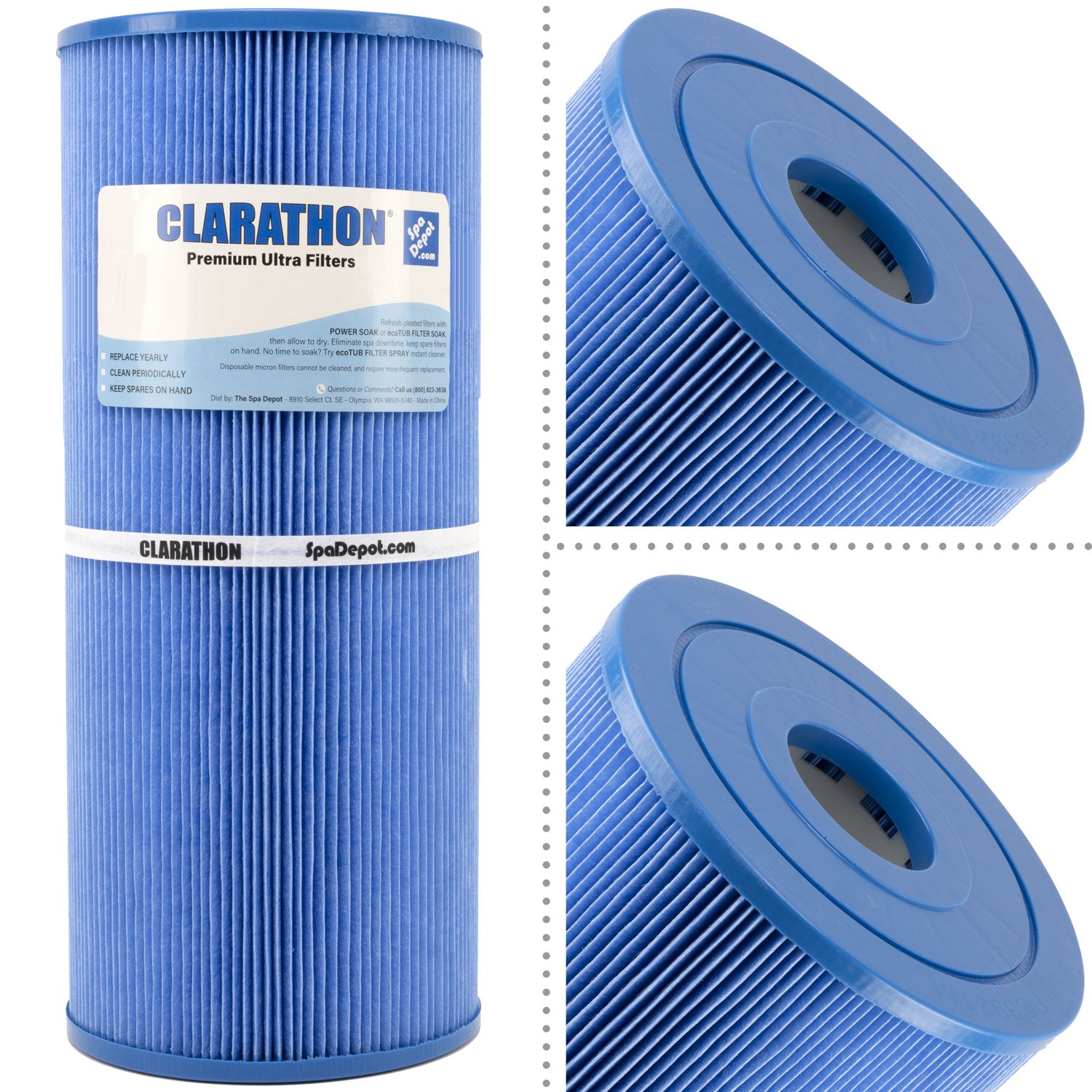 Clarathon Microban Hot Tub Filter for Limelight Spas 78161 FC3921M ...