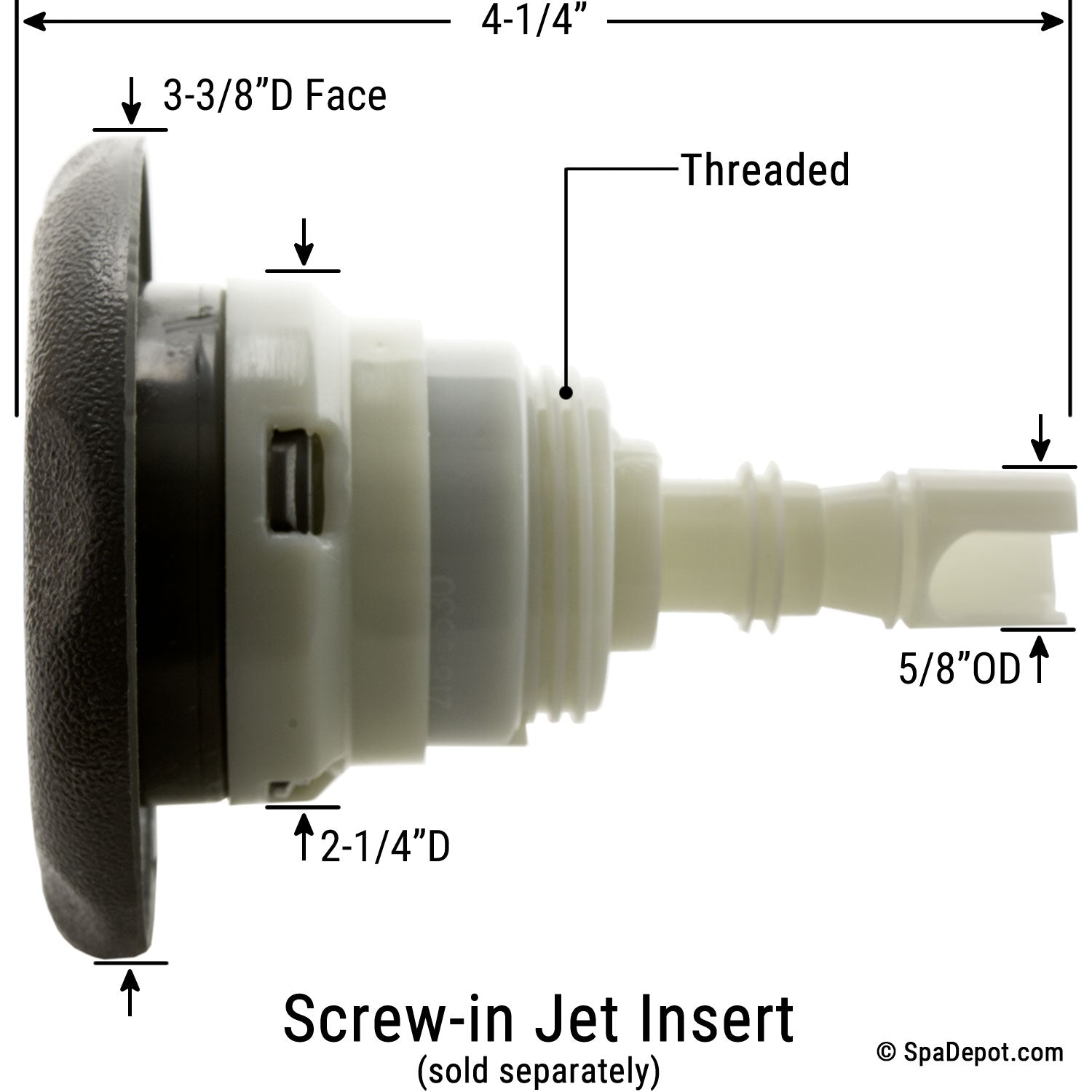 Waterway Threaded Poly Storm Screw-In Jet Body - Clear Waterway Threaded Poly Storm Screw-In Jet Body - Clear