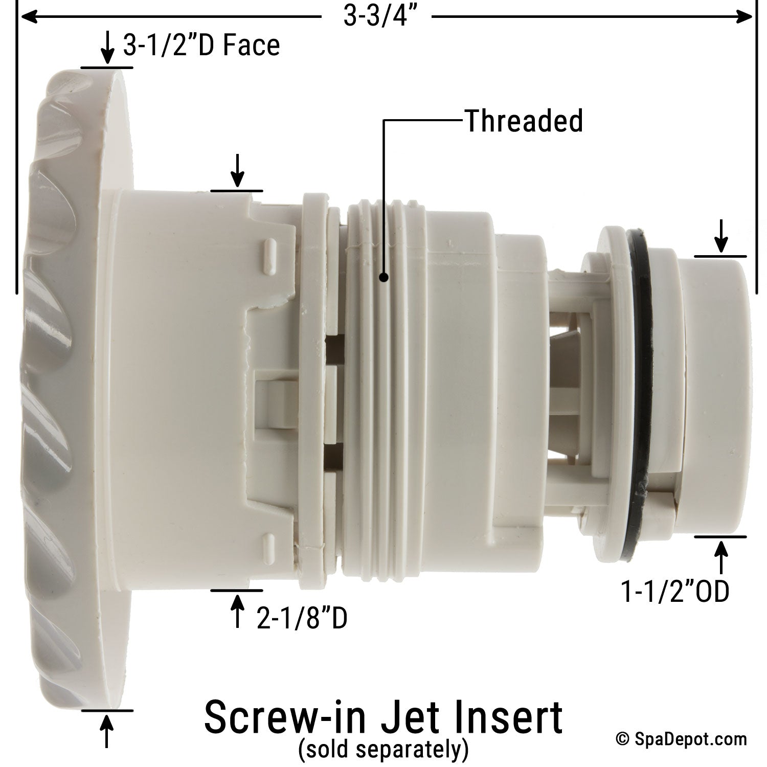 Waterway Poly Jet Screw-in Jet Body - White – SpaDepot.com