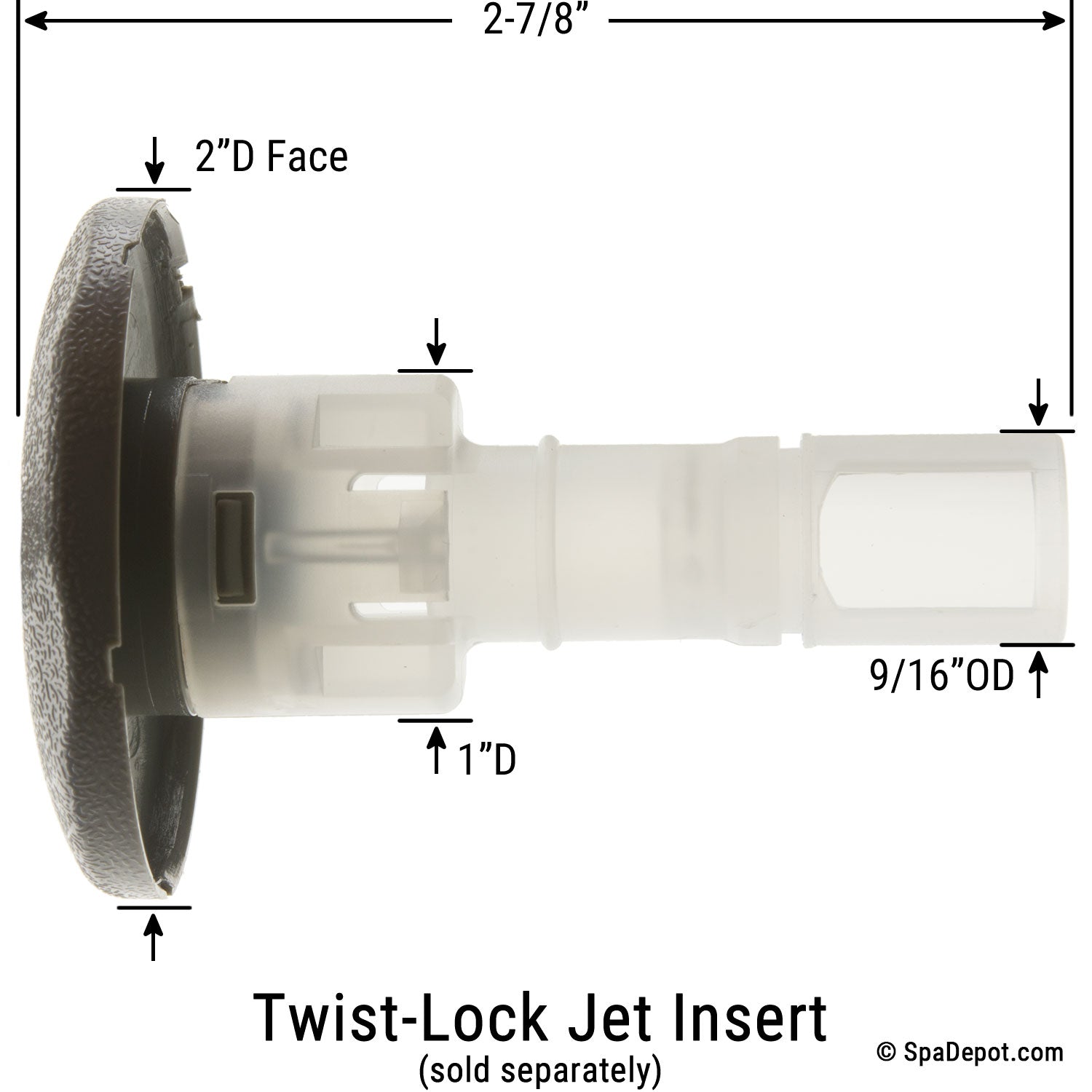 Hot Tub Jet Housing - CMP 2" Typhoon Twist-Lock Jet Body - White ...