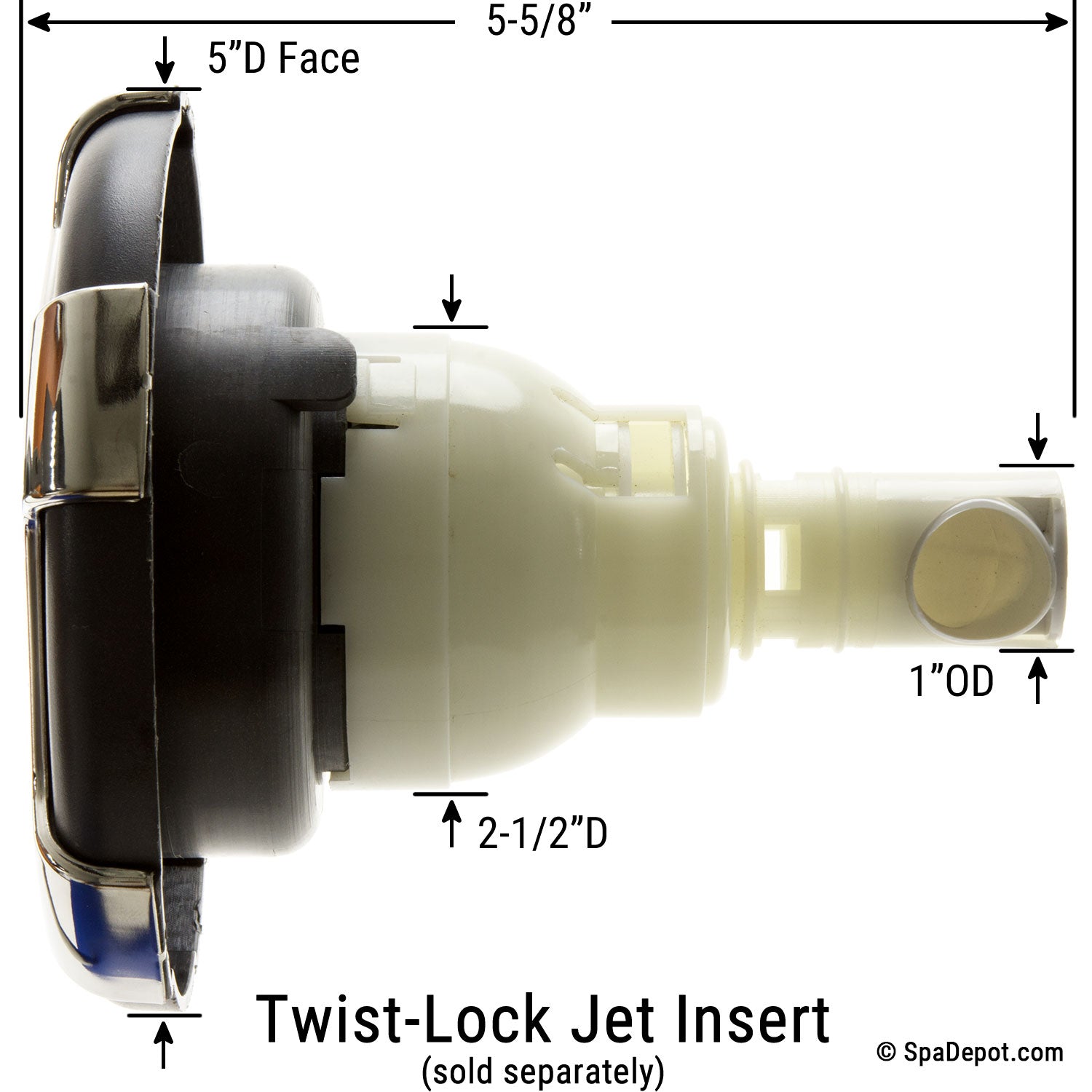 Hot Tub Jet Housing - CMP 5" Typhoon Twist-Lock Jet Body - White ...