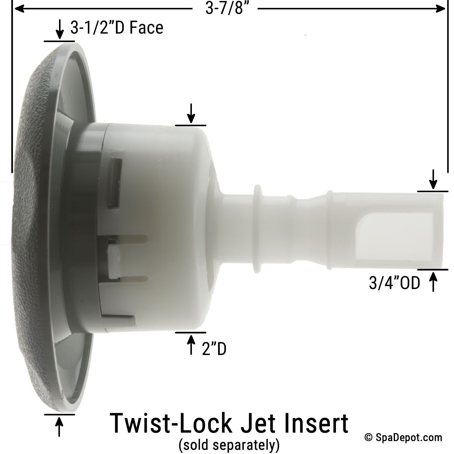 Hot Tub Jet Housing - Pentair 3-1/2" Cyclone Twist-Lock Jet Body ...