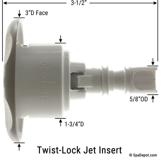 Mini Storm 3" Jet Insert by Waterway - Directional Snap-In – SpaDepot.com