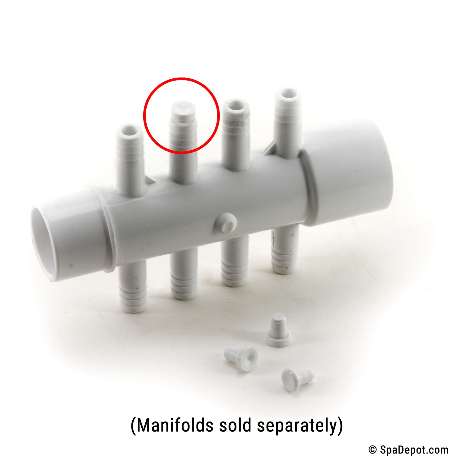 Hot Tub Air Manifold Plug - Fits 3/8" Barbs – SpaDepot.com