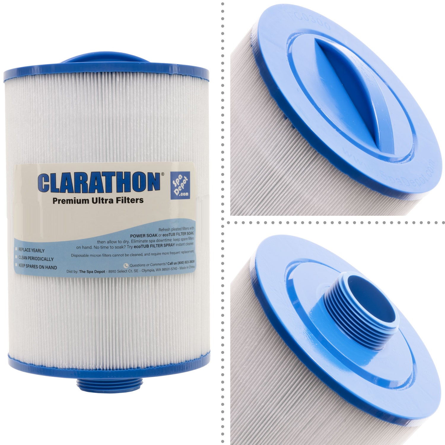 Clarathon Threaded Hot Tub Filter Cartridge FC0302 – SpaDepot.com
