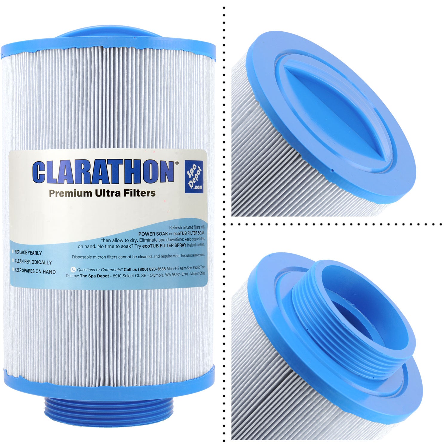 Clarathon Threaded Hot Tub Filter for Advanced Spa Design/LA Spas ...