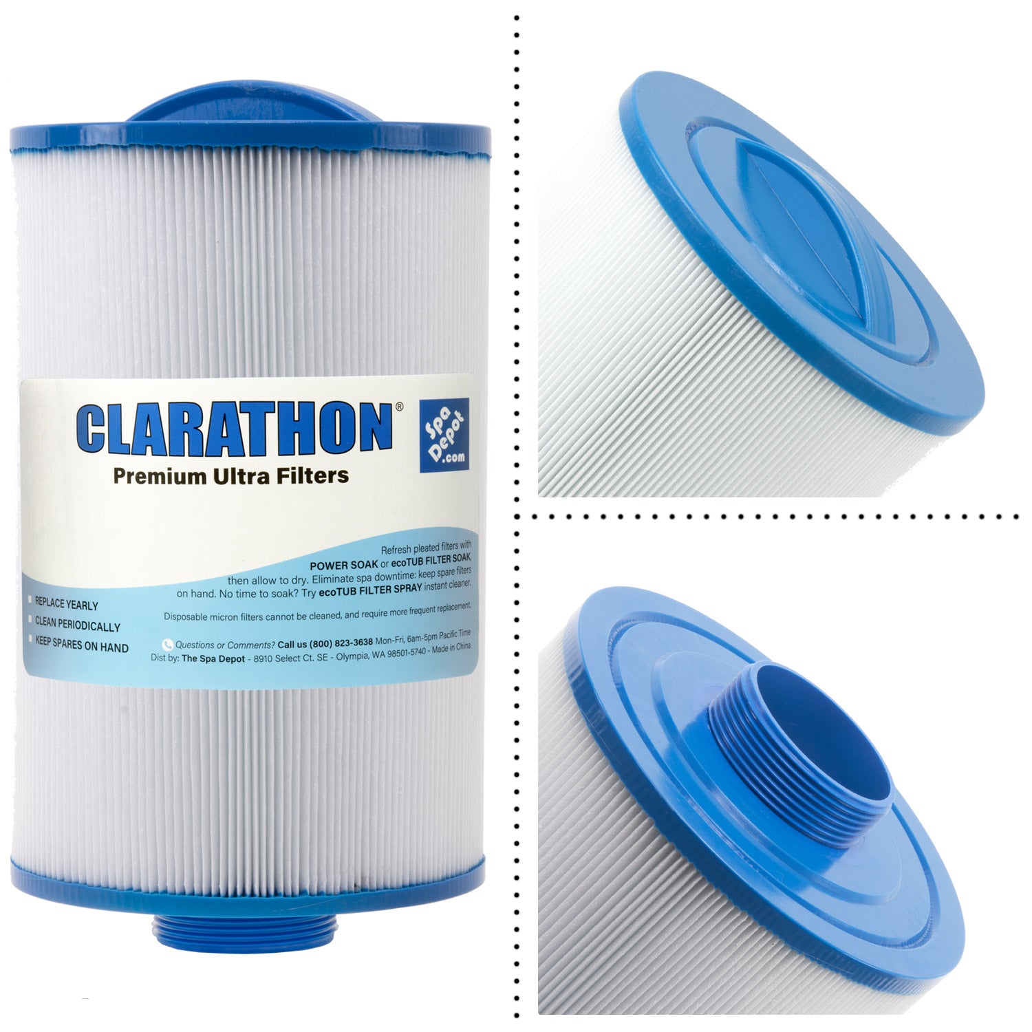 Clarathon Threaded Hot Tub Filter Cartridge for Master Spas FC0317 ...
