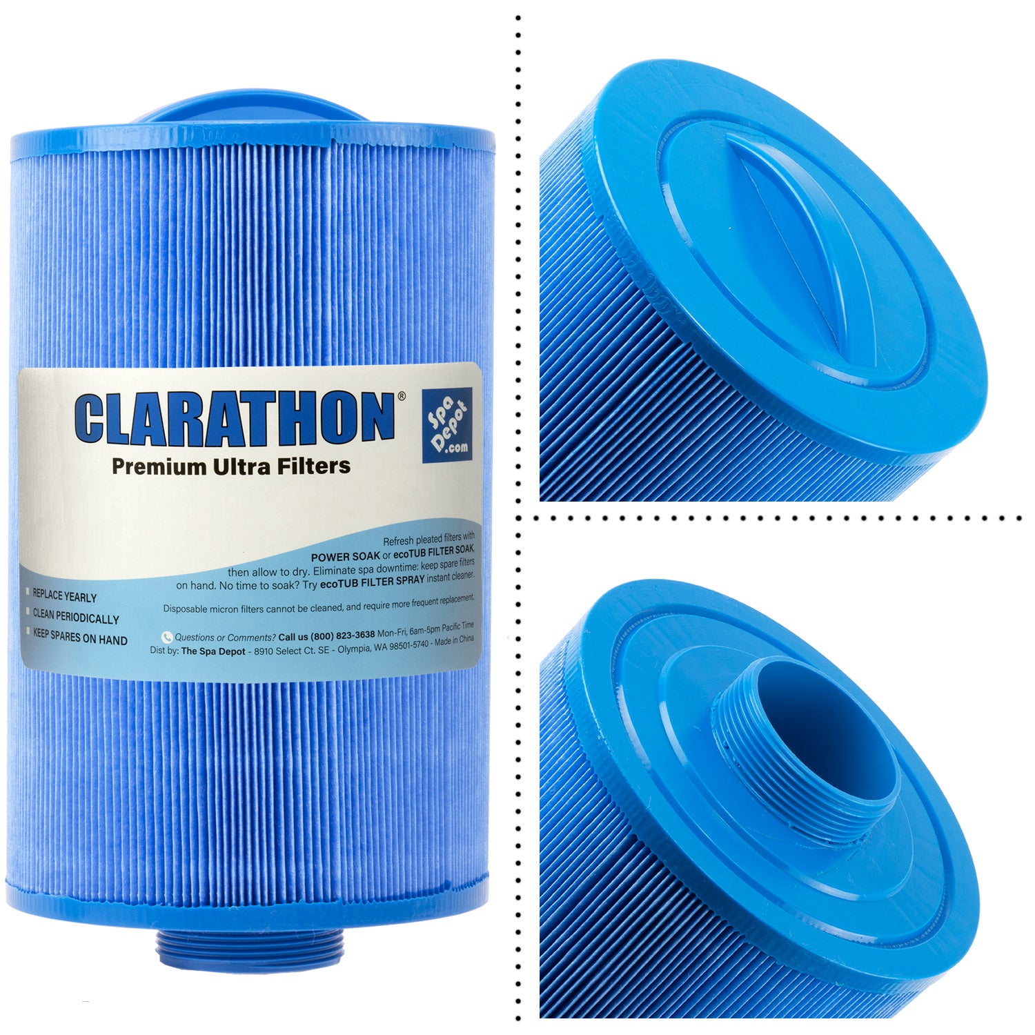 Clarathon Antimicrobial Hot Tub Filter Cartridge for Master Spas ...