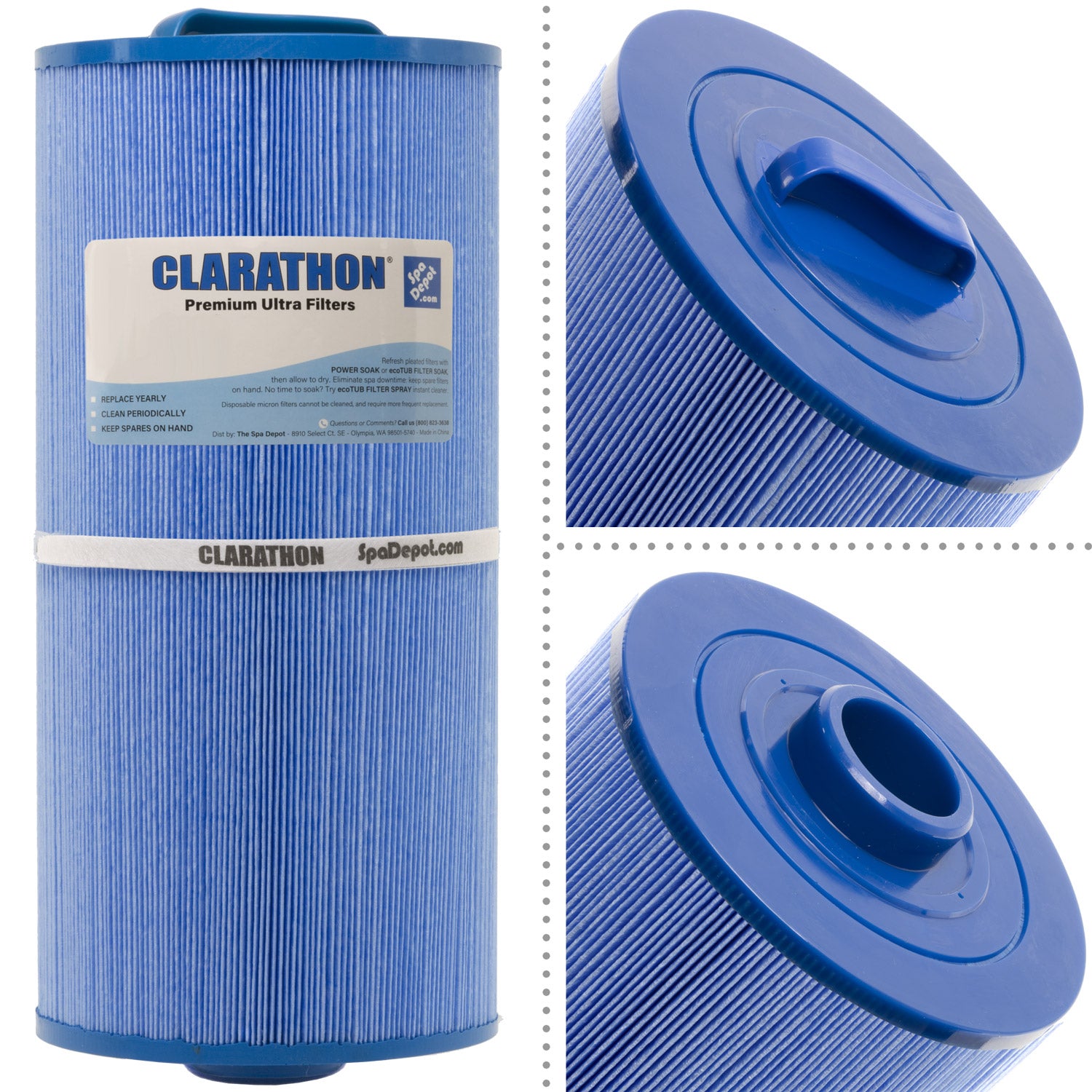 Clarathon Antimicrobial Hot Tub Filter Cartridge for Caldera Spas ...